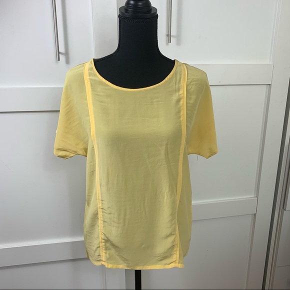 Le lookie | Tops | Silk Yellow Blouse Size L | Poshmark